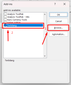 Menggunakan Fungsi Terbilang di Excel