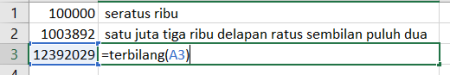 Menggunakan Fungsi Terbilang di Excel