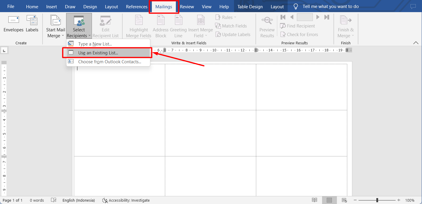 Membuat Label Undangan Dengan Microsoft Word