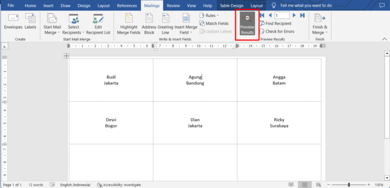 Membuat Label Undangan Dengan Microsoft Word