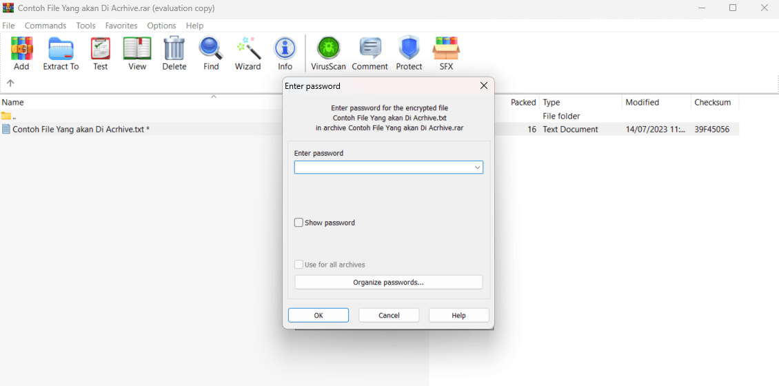 Cara membuat File ZIP atau RAR dengan Password di Windows 11
