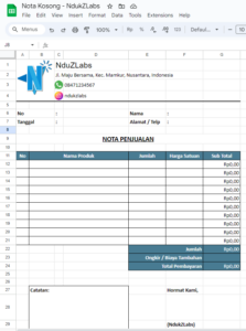 Template Nota Penjualan Yang Bisa Kamu Download dan Edit Secara Gratis