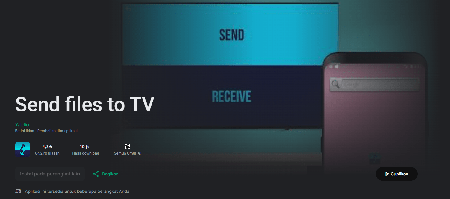 Cara Transfer File Dengan Wifi dari HP ke Android TV atau Sebaliknya