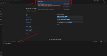 Menjalankan Terminal di Visual Studio Code