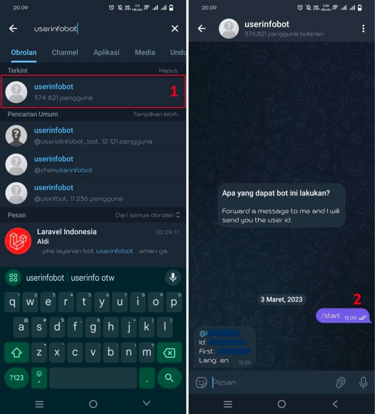 Cara Melihat ID Telegram Sendiri dan Teman