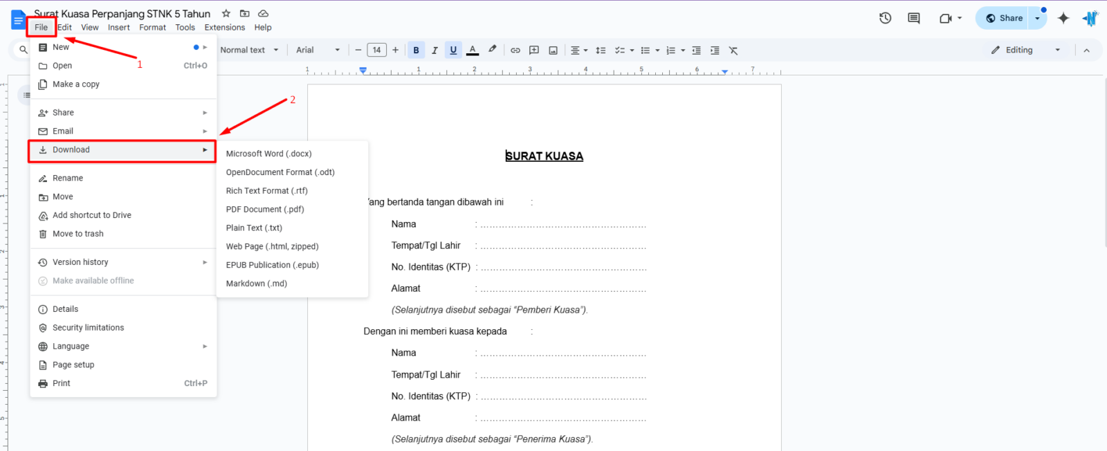 Download File Google Docs ke Laptop dan HP