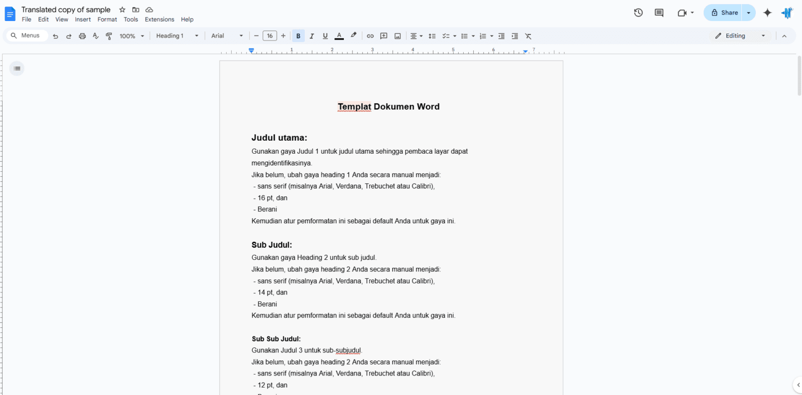Cara Translate Google Docs / Menerjemahkan Dokumen ke Bahasa Lain